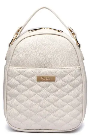 LULI BEBÉ Luli Bebé Monaco Faux Leather Snack Bag Pearl White