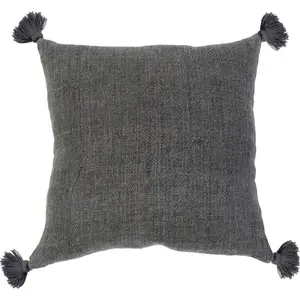 POM POM AT HOME Montauk Tassel Accent Pillow - Charcoal