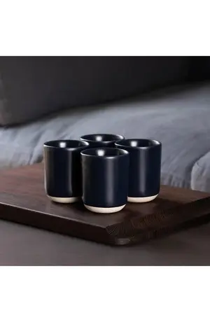 FABLE The Cappuccino Set Of 4 Cups - Midnight Blue