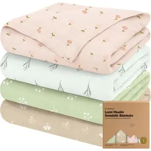 KEABABIES Lumi Muslin Swaddle Blankets Wild Bloom
