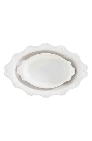 JULISKA Berry & Thread Set Of 2 Oval Ceramic Baking Dishes - Whitewash