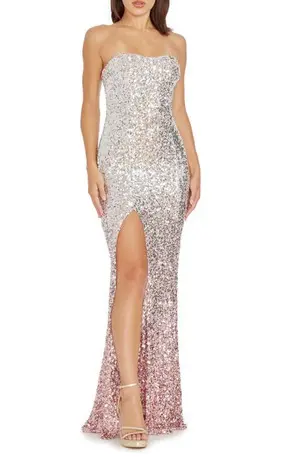 Dress The Population Nikita Ombré Sequin Gown - Blush Multi