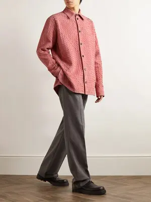 Bottega Veneta Intrecciato Suede Overshirt