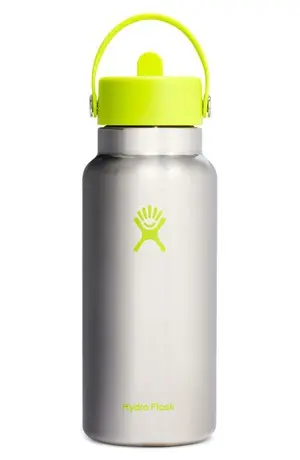 HYDRO FLASK 32-ounce Wide Mouth Flex Straw Cap Water Bottle Lime
