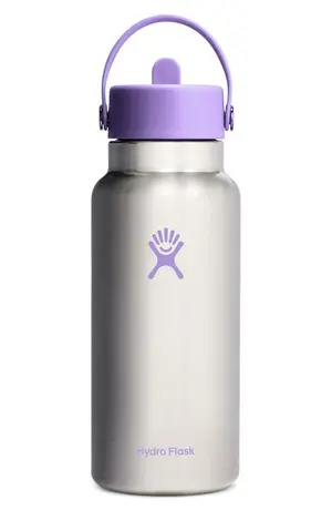 HYDRO FLASK 32-ounce Wide Mouth Flex Straw Cap Water Bottle Violet