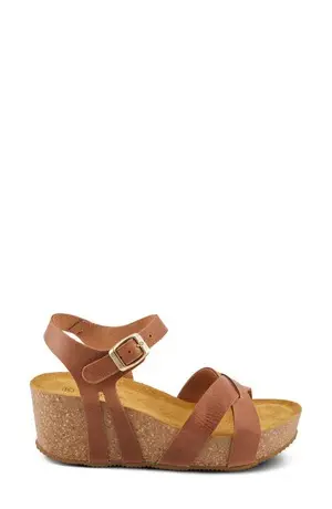 SPRING STEP SHOES Platform Wedge Sandal - Brown