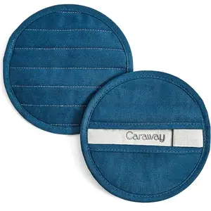 CARAWAY Set Of 2 Cotton Potholders - Navy