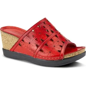SPRING STEP SHOES Fusa Wedge Slide Sandal - Red