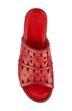 SPRING STEP SHOES Fusa Wedge Slide Sandal - Red