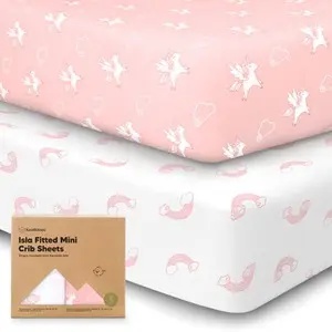 KEABABIES Isla Fitted Mini Crib Sheets Dreamland