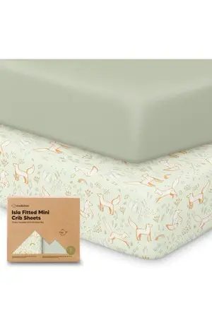 KEABABIES Isla Fitted Mini Crib Sheets Foxtrot