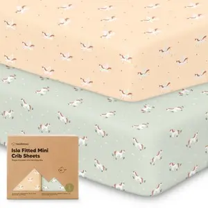 KEABABIES Isla Fitted Mini Crib Sheets Lune Mystic
