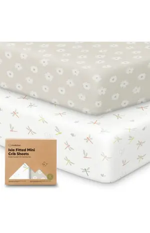 KEABABIES Isla Fitted Mini Crib Sheets - Meadow