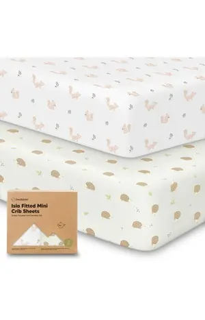 KEABABIES Isla Fitted Mini Crib Sheets - Nibbles/bruce
