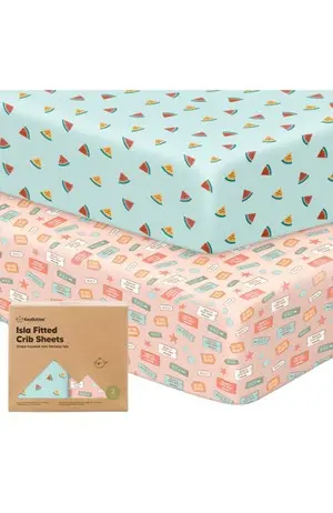 KEABABIES Isla Fitted Crib Sheets Beach Day