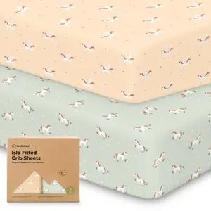 KEABABIES Isla Fitted Crib Sheets Lune Mystic
