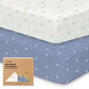 KEABABIES Isla Fitted Crib Sheets Marine Muse