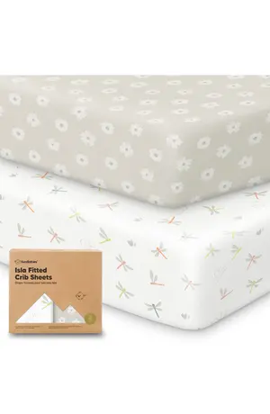KEABABIES Isla Fitted Crib Sheets Meadow