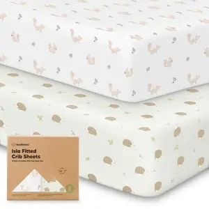 KEABABIES Isla Fitted Crib Sheets Nibbles/bruce