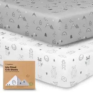 KEABABIES Isla Fitted Crib Sheets Woodland