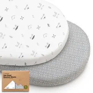 KEABABIES 2-pack Isla Fitted Bassinet Sheets - Nordic