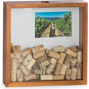 BEY-BERK Wine Cork Shadow Box