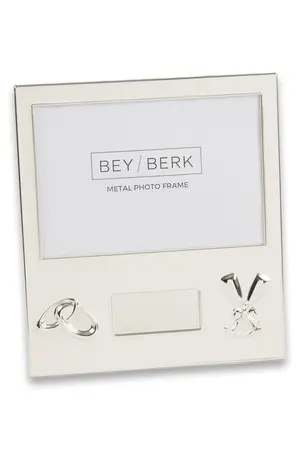 BEY-BERK Wedding 4 X 6-inch Picture Frame - Silver
