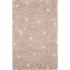 LORENA CANALS Mini Polka Dot Washable Cotton Blend Rug - Rose Natural