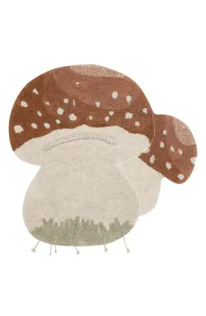 LORENA CANALS Boletus Washable Recycled Cotton Blend Rug - Natural Olive Pearl Blue Ash
