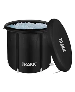 TRAKK Portable Ice Bath Tub Therapy With Cover - Black