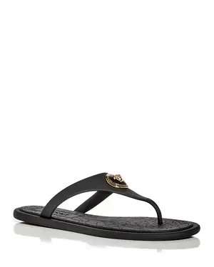 Versace Alia Medusa Thong Sandals - Black