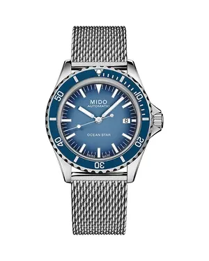 MIDO Ocean Star Tribute 41mm Watch - Blue/silver
