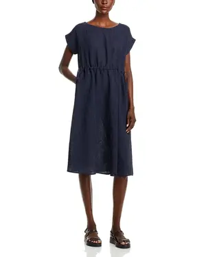 Eileen Fisher Linen Ballet Neck Dress