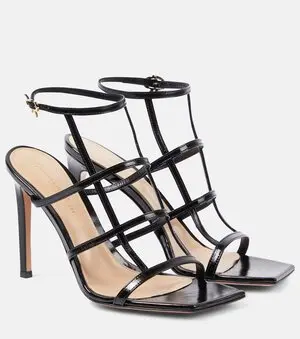 GIANVITO ROSSI Mondry 95 Leather Sandals - Black