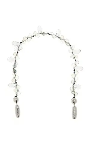 OSSA Faceted Crystal Wristlet Phone Strap - White