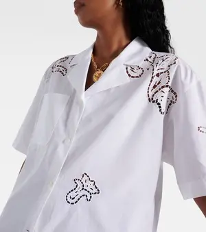 Versace Embroidered Cotton Bowling Shirt