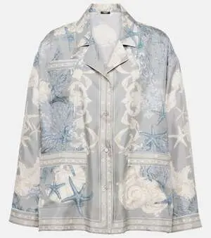 Versace Barocco Sea Oversized Silk Twill Shirt