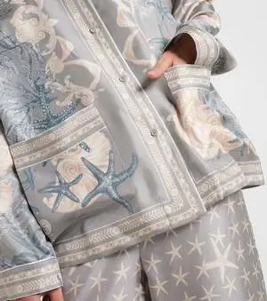 Versace Barocco Sea Oversized Silk Twill Shirt