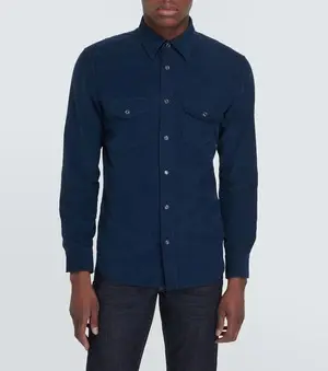 TOM FORD Cotton Corduroy Western Shirt - Blue