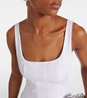 Staud Wells Cotton Poplin Minidress - White