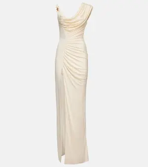 Versace Medusa '95 Draped Crêpe Gown - White