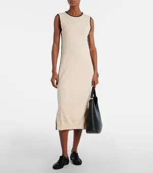 Varley Dwight Knitted Midi Dress - Neutrals