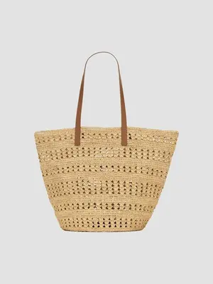 Saint Laurent Panier Raffia Tote Bag - Natural