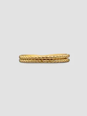 David Yurman Dy Crossover Micro Pavé Band Ring In 18k Yellow Gold