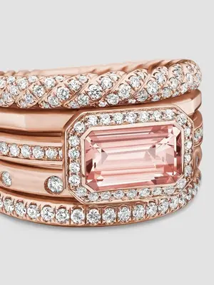 David Yurman Stax Five Row Ring In 18k Rose Gold