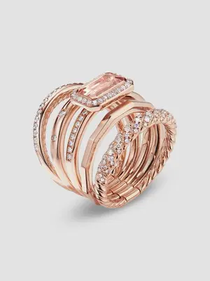 David Yurman Stax Five Row Ring In 18k Rose Gold