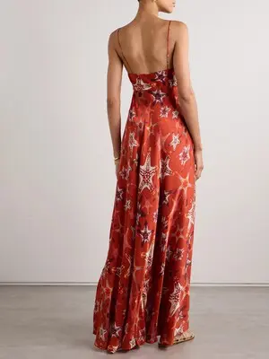 EMPORIO SIRENUSE Ariele Printed Silk-crepe Top