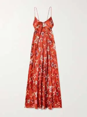 EMPORIO SIRENUSE Ariele Printed Silk-crepe Top