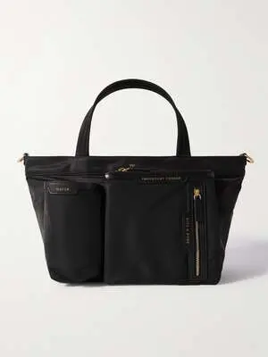ANYA HINDMARCH Leather-trimmed Econyl Tote Bag - Black