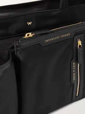 ANYA HINDMARCH Leather-trimmed Econyl Tote Bag - Black
